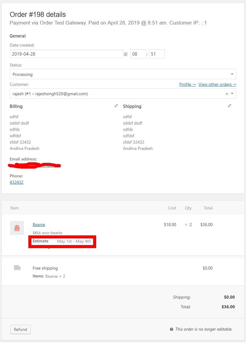 WooCommerce estimated delivery date per product - Pi Web Solution